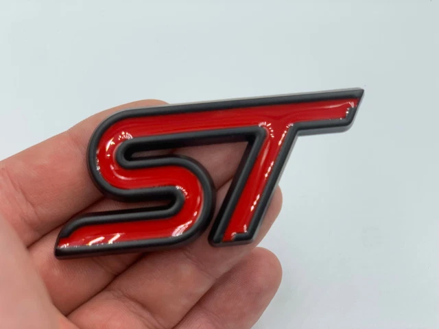 FORD ST BADGE Red BLACK Boot Focus Kuga Puma Fiesta Performance ST Car ...