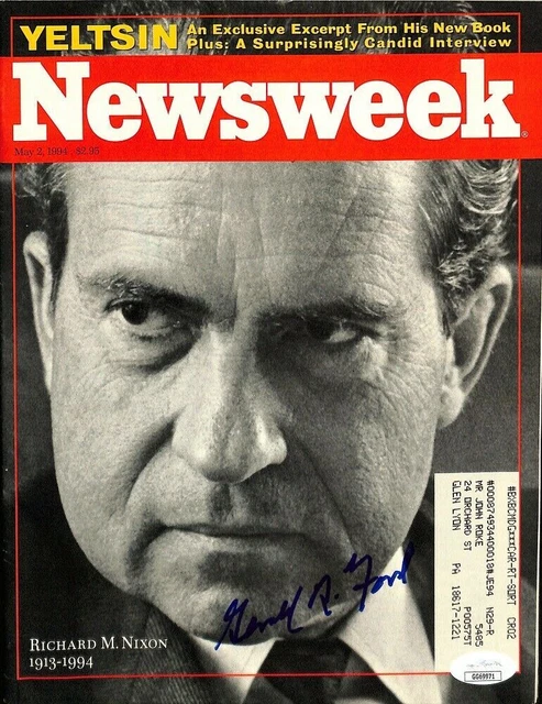 PRESIDENT GERALD FORD Autografato Newsweek Rivista JSA EUR 413,85 ...