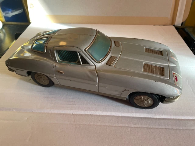 VINTAGE CHEVROLET CORVETTE Stingray Split Window Coupe Tin Toy Car ...