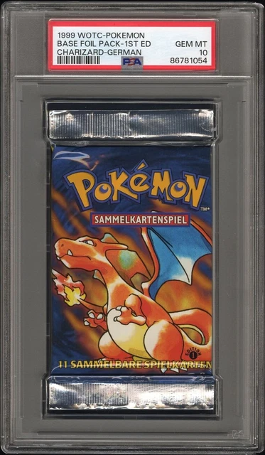 1999 POKEMON GERMAN 1st Edition Base Set Glurak-Charizard Booster Pack ...