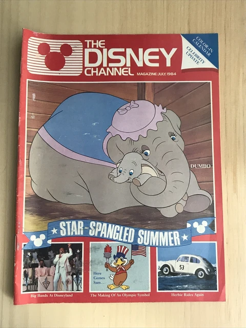THE DISNEY CHANNEL Magazine July 1984 Dumbo Star Spangled Summer Insert ...
