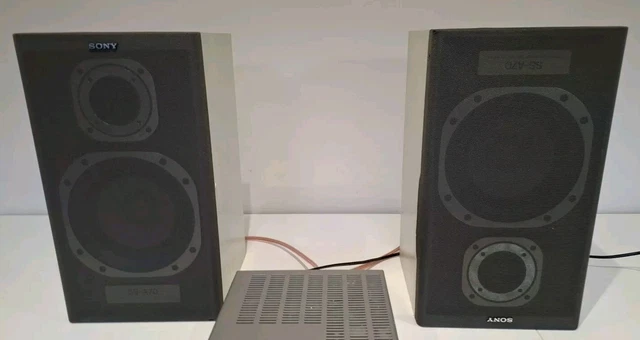 SONY SPEAKER SYSTEM - White SS-A70 Pair Speakers Working COMPLETE X 2 £ ...