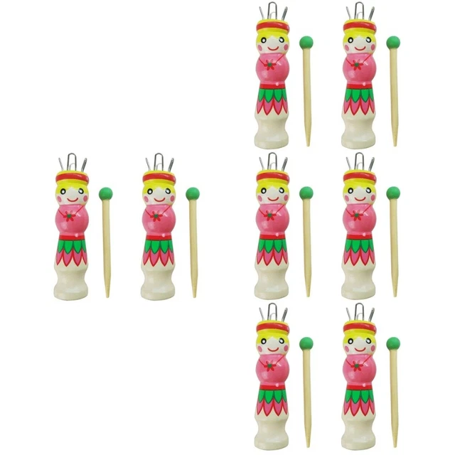 4 PIECES SPOOL Knitter Yarn Wool Knitting Doll Wood Mini Child £25.38 ...