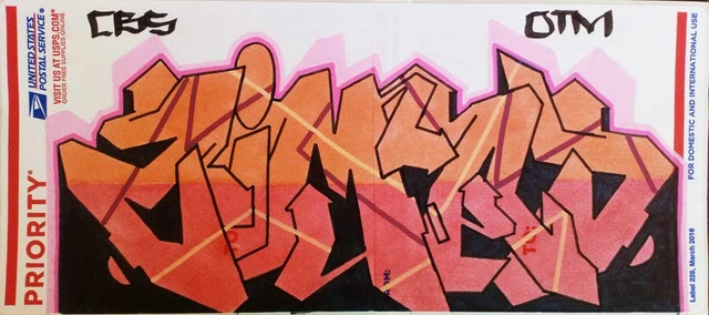 ZIMAD GRAFFITI DOUBLE Sticker USPS 24x11cm Street Art SEEN/QUIK/COPE2 ...