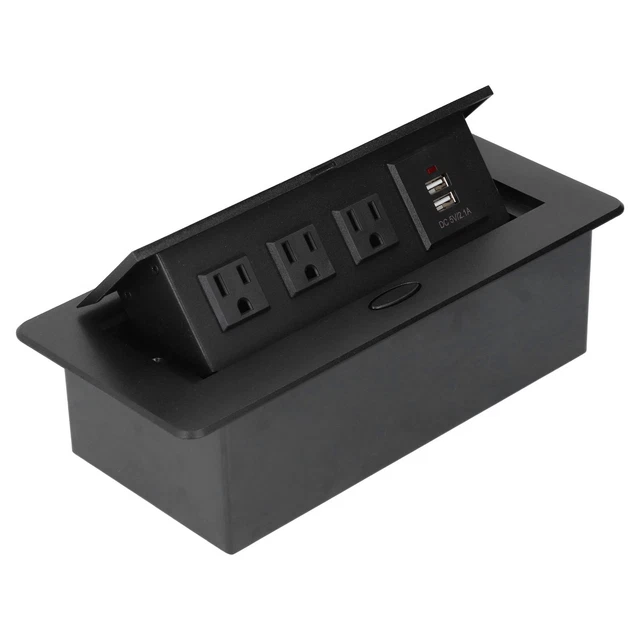 DESKTOP SOCKET EMBEDDED Power Outlet With Dual USB Port For Charging ...