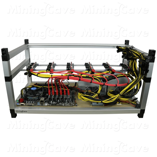 CRYPTO MINING RIG Kit 6 GPU DUAL PSU 1600W ULTRA WIDE MiningCave $976. ...