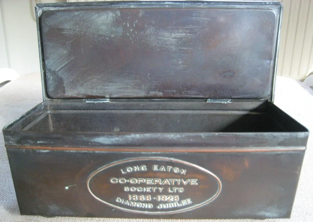 VINTAGE CO-OPERATIVE SOCIETY Tin Long Eaton Diamond Jubilee Embossed ...