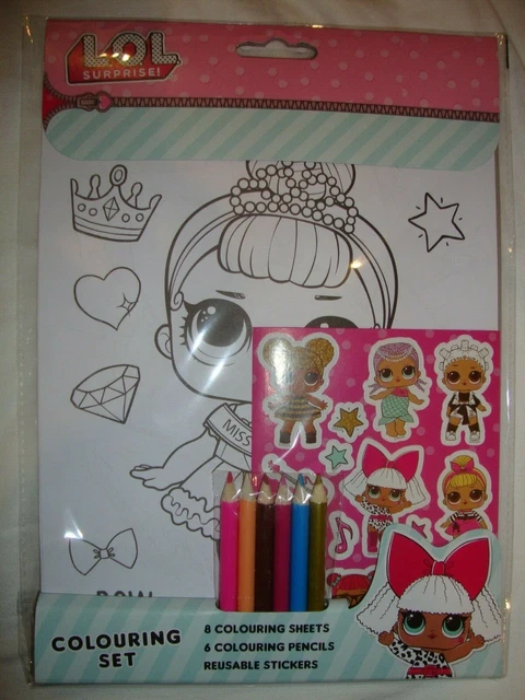 LOL SURPRISE COLOURING Set Colouring Sheets Colouring Pencils Stickers ...