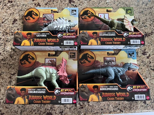 THÉORIE DU CHAOS du monde jurassique Gastonia Monolophosaurus Chasmosaurus Dilophosaurus EUR 100 ...