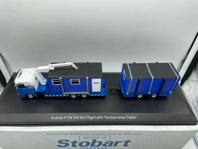ATLAS STOBART RAIL Scania P114 340 6X2 Rigid & Tandem Axle Trailer 1:76 ...