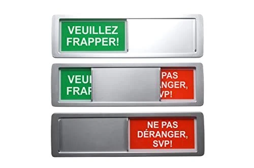 PANNEAU COULISSANT LIBRE/OCCUPÉ "VEUILLEZ FRAPPER/NE PAS DÉRANGER SVP ...