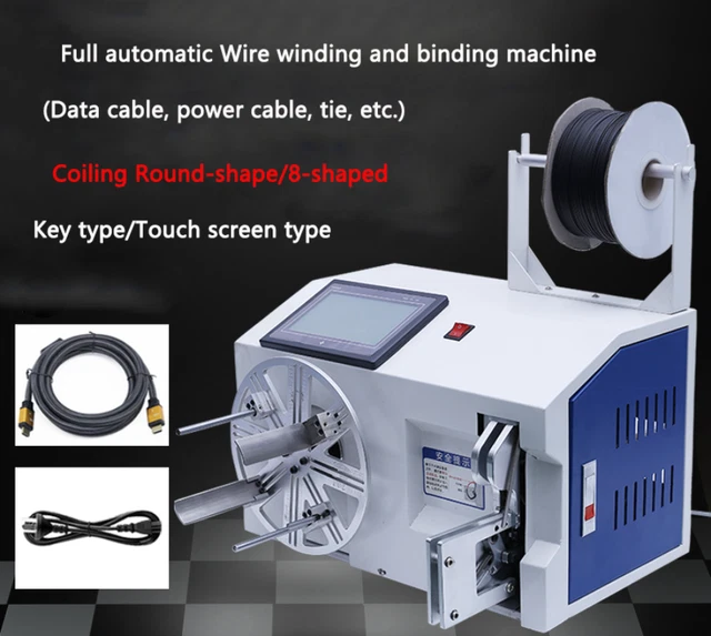 AUTOMATIC WIRE WINDING and binding machine USB Data cable Power Coiling ...