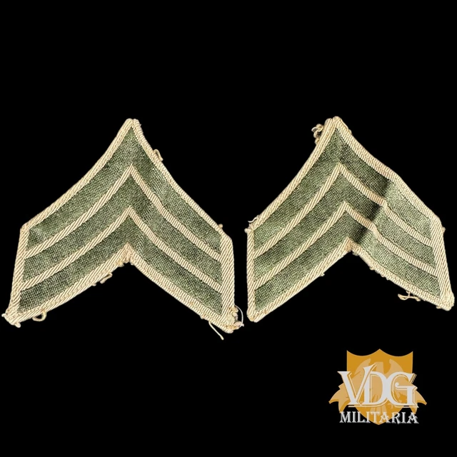 WW2 USMC MARINE Corps Sergeant SGT NCO Rank Chevron Patch Insignia Set ...