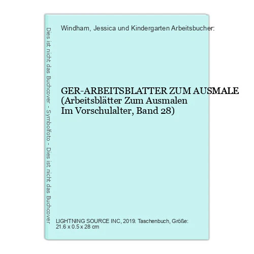 GER-ARBEITSBLATTER ZUM AUSMALE (Arbeitsblätter Zum Ausmalen Im Vorschulalter, Ba EUR 8,78 ...