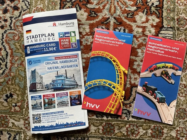 STADTPLAN CITYMAP HAMBURG 2025 Infos & HVV-Netzplan Network S-& U-Bahn ...