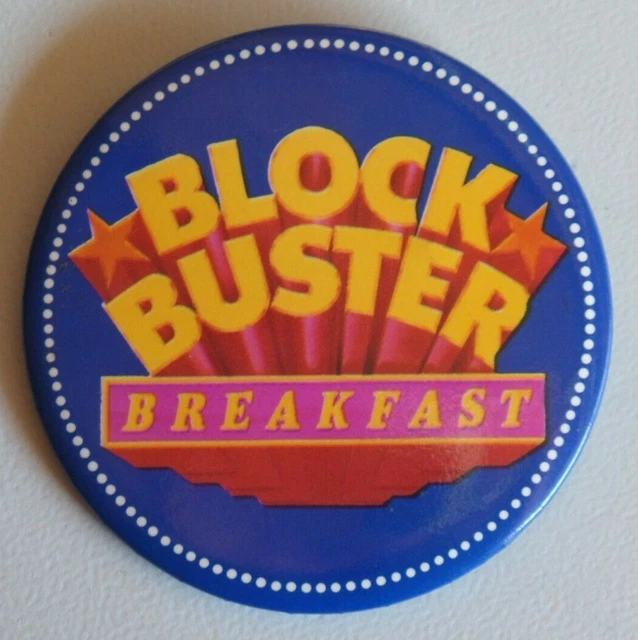 VINTAGE LARGE BLOCK BUSTER BREAKFAST Big Boy Restaurant Pinback Button ...