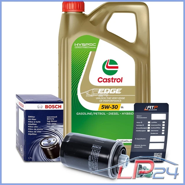 BOSCH FILTRE À Huile+5L Castrol Edge Fst 5W-30 Ll Pour Vw Beetle 5C Eos ...