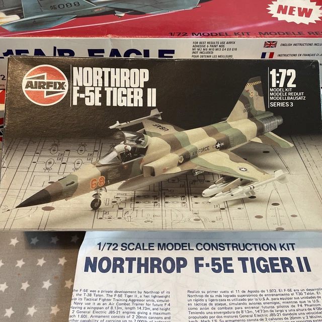 AIRFIX 1/72 NORTHROP F-5E TIGER model, 03040, with USAF aggressor decals £4.64 - PicClick UK