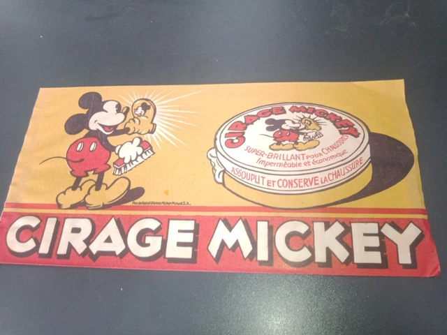 RARE CHAPEAU PAPIER Publicitaire Cirage Mickey Année 30 ( 1/2) EUR 70 ...