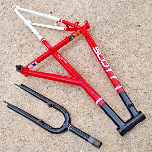 SCOTT PRO EVOLUTION Mountain bike frame and Fork Cromo tubing Red Retro ...