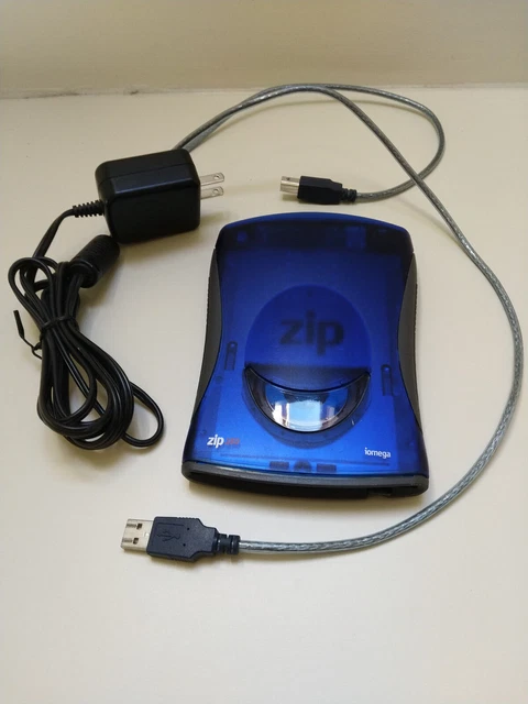 IOMEGA ZIP 250 external drive Model Z250USBPCM with cables, DOES NOT ...