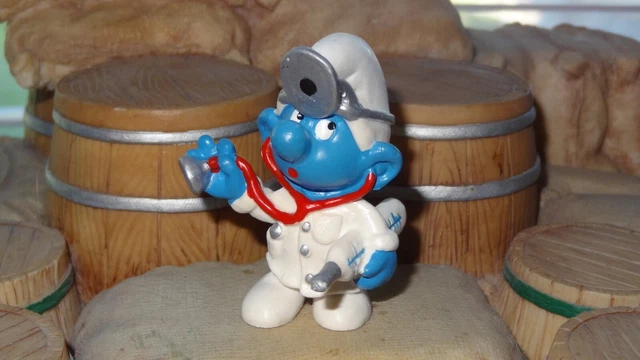 SMURFS DOCTOR SMURF Thermometer Medical 20054 Rare Vintage Display ...