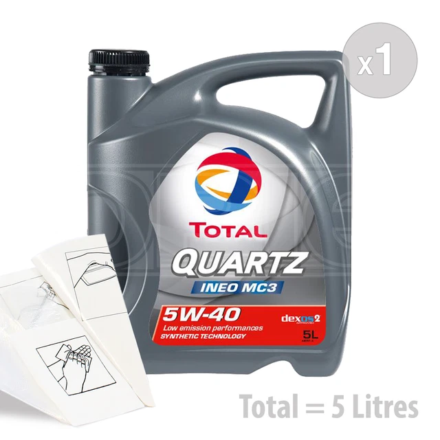 CAR ENGINE OIL Service Kit / Pack 5 LITRES Total Quartz Ineo MC3 5w-30 ...