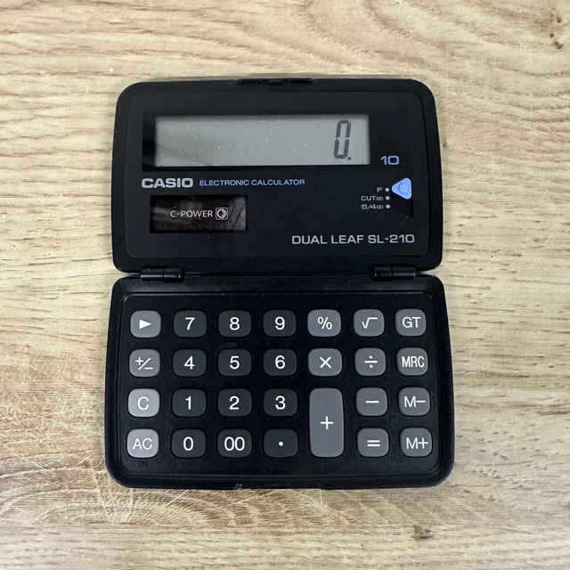 CASIO DUAL LEAF SL-200 Dual Leaf solarbetriebener Taschenrechner Flip ...