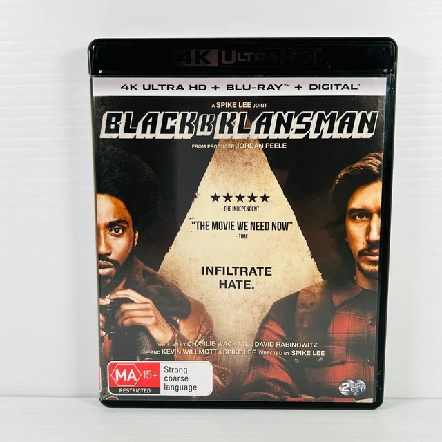 BLACKKKLANSMAN 4K ULTRA HD + Blu-Ray DVD ~ 2018 Movie Spike Lee ...
