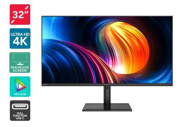 KOGAN 32& ULTRA HD 4k Frameless USB-C Monitor (3840 x 2160), 32 Inch ...