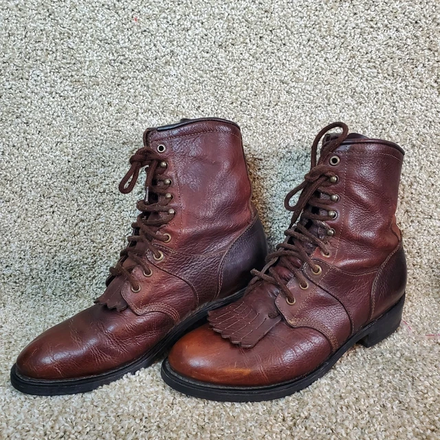 DAN POST WESTERN Packer Boots Mens Size 10D Brown Lace Up Leather ...