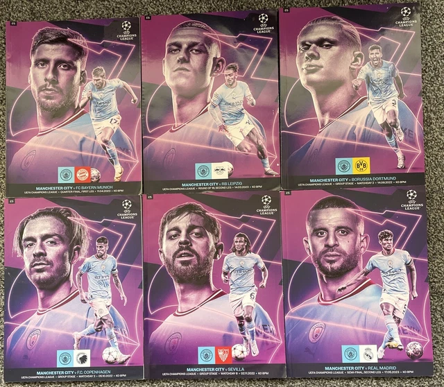UEFA CHAMPIONS LEAGUE - Manchester City Bundle 2022-2023 x 6 Matchday ...
