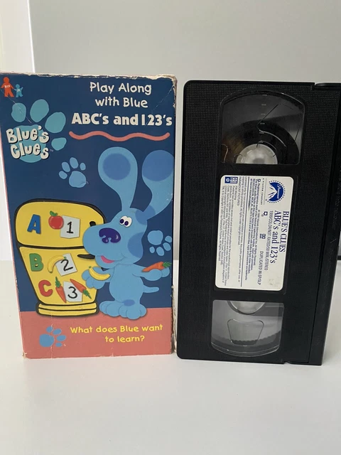 BLUE'S CLUES PLAY Along with Blue ABC's and 123's VHS Video Tape 1999 ...