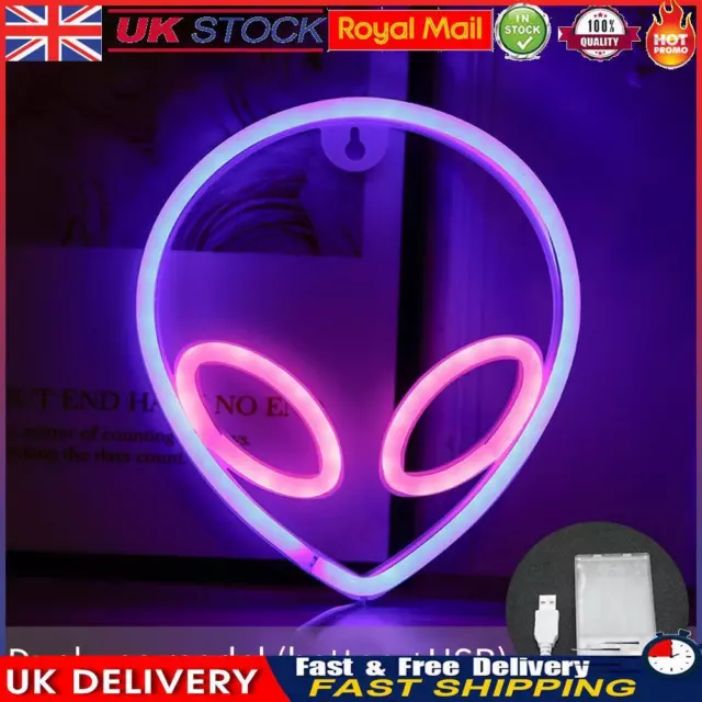 Led Alien Neon Signs Light Wall Decor Art For Bedroom Halloween Blue