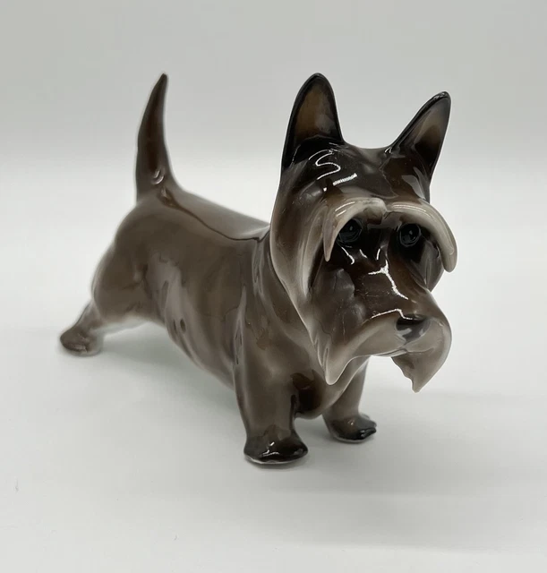 GOTHA PFEFFER PORZELLAN Figur Hund Scottish Terrier signiert Art Deco ...