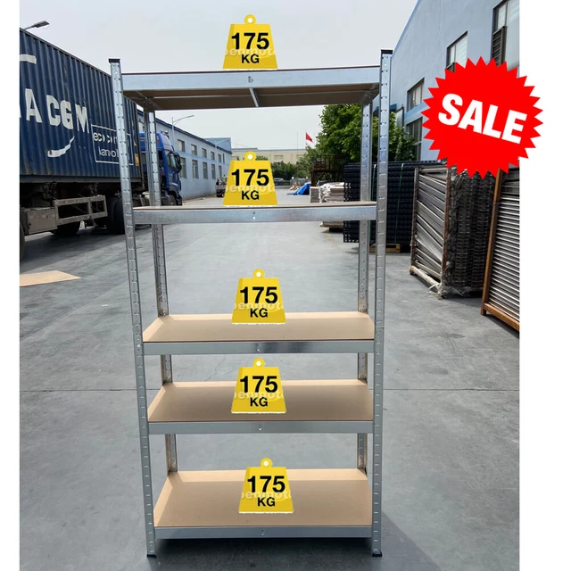 HEAVY DUTY STORAGE Racking 5 Tier Shelving Boltless Garage Industrial ...