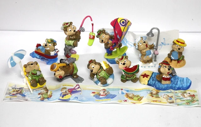 SERIE COMPLETA CON cartina sorpresine Kinder Ferrero Orsetti anno 1999 ...