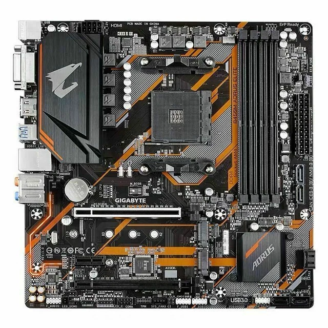 GIGABYTE B450M AORUS ELITE Motherboard AMD B450 Socket AM4 4×DDR4 M-ATX ...