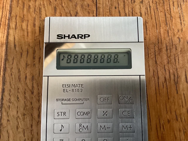 VINTAGE 1980 C/CARD Size Sharp EL-8152 Electronic Pocket Calculator ...