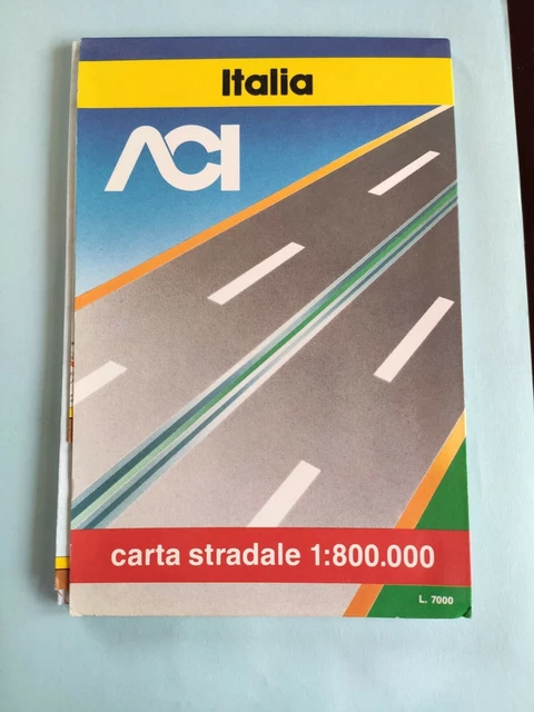 CARTA STRADALE ITALIA Aci Vintage 1:800000 Lire 7000 Completa EUR 4,90 ...