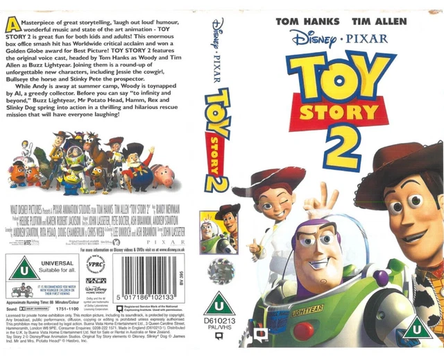 DISNEY PIXAR TOY Story 2 Tom Hanks Tim Allen Vhs U £5.00 - PicClick UK