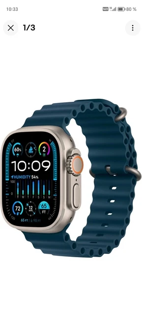APPLE WATCH ULTRA 49mm Titanium Case Midnight Ocean Band EUR 400,00 ...