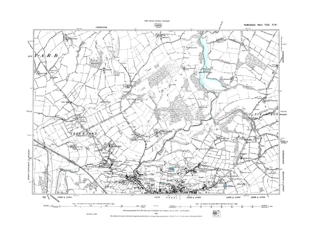 OLD MAP OF Leek (N) , Staffordshire in 1887- Repro 8 NW £18.99 ...