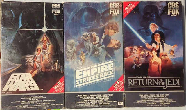 STAR WARS ORIGINAL Trilogy VHS 1984-86 CBS Fox Red Label Jedi, Empire ...
