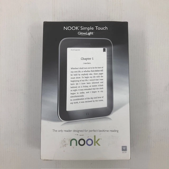 NOOK SIMPLE TOUCH Black EBook Reader WiFi Tablet MODEL-BNRV350 Untested ...