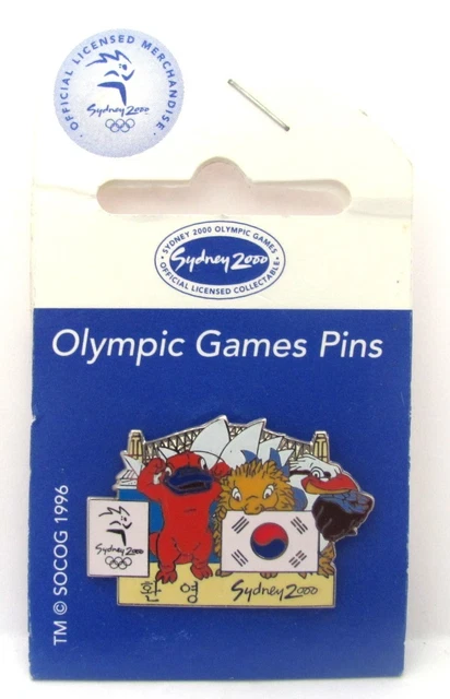 KOREAN FLAG MASCOTS Harbor Socog Sydney Olympic Games 2000 Pin Badge ...