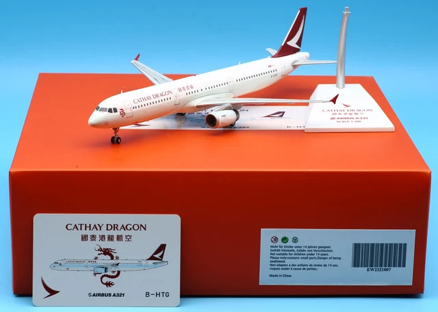JC WINGS 1:200 Cathay Dragon Airlines Airbus A321 Diecast Aircraft ...