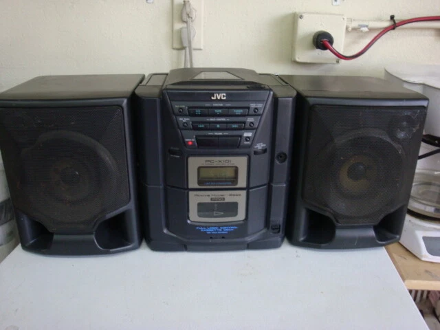 VINTAGE BOOMBOX PORTABLE CD Player Cassette player Radio JVC-X101BK £ ...