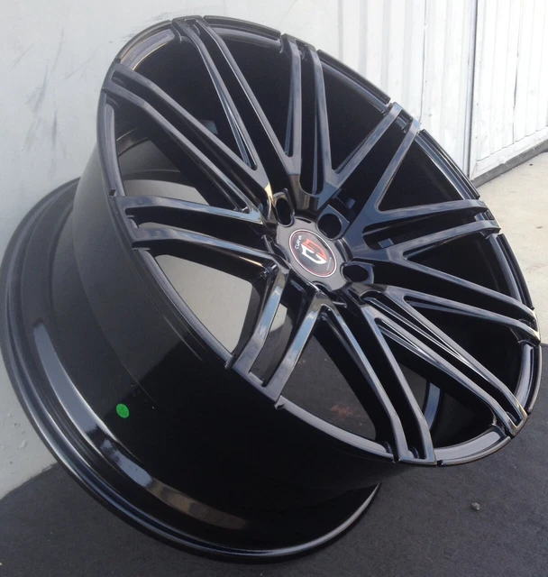 22'' INCH CURVA C48 Wheels Tires Black Porsche Panamera Staggered Rims ...