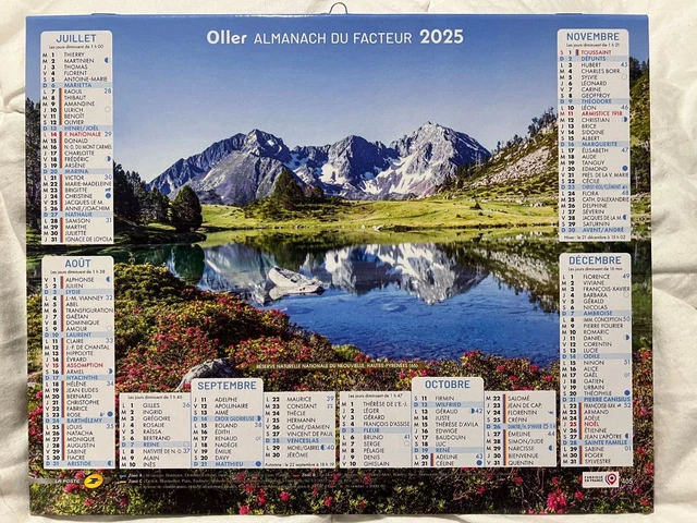 CALENDRIER ALMANACH DU facteur La Poste 2025 Paysage de montagne chalet ...